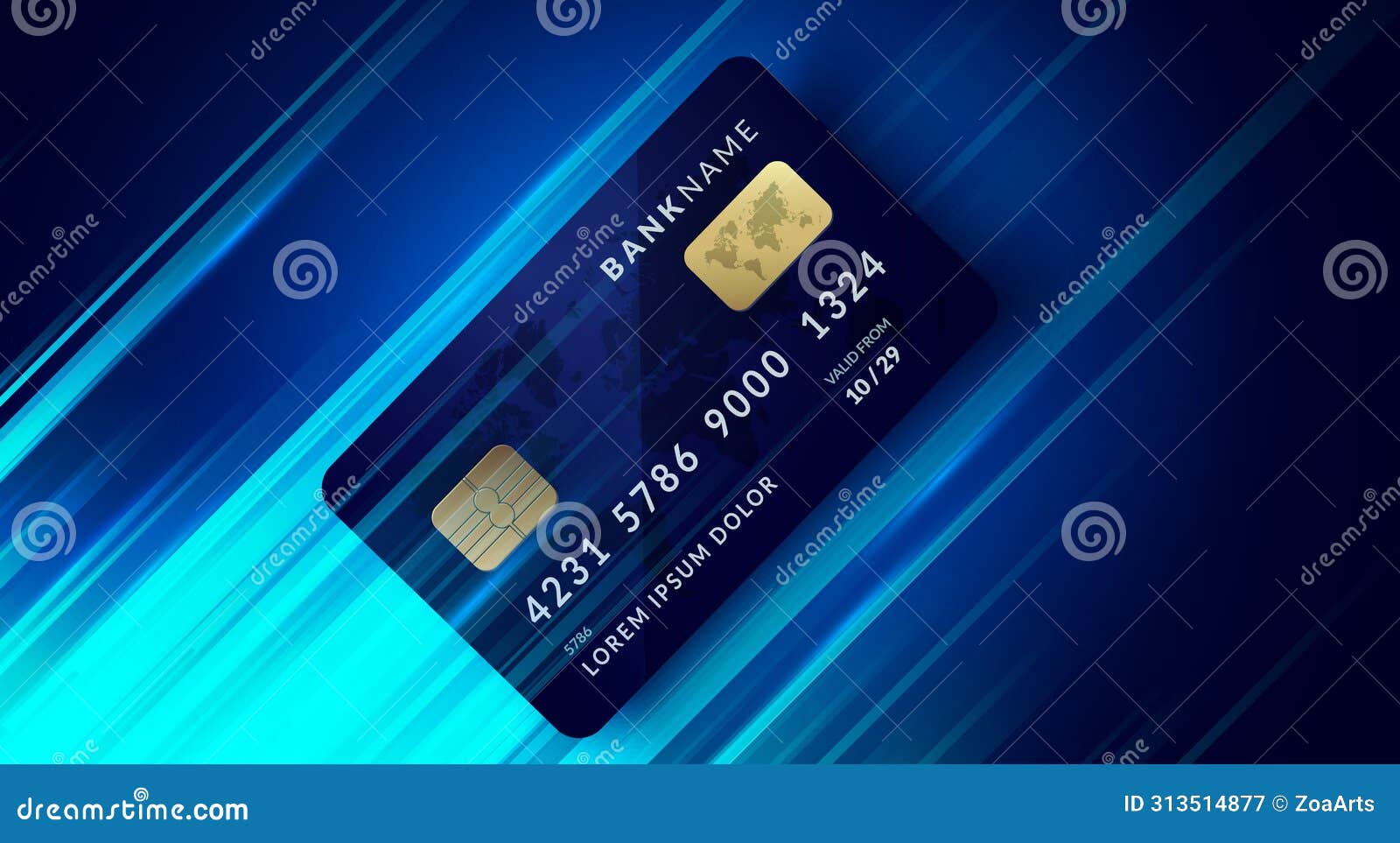 Credit Card on Dynamic Background. Financial and Payment Concept Stock ...