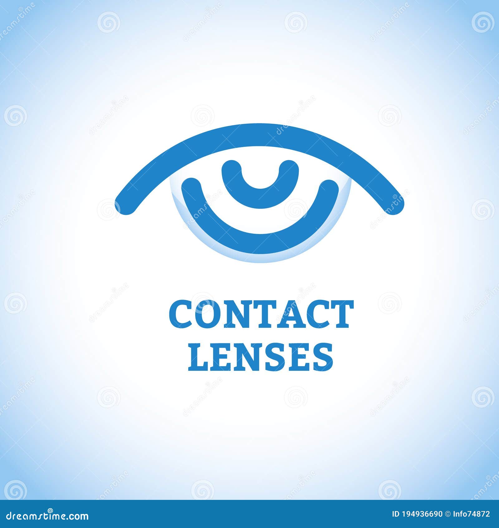 Eye Icon with Contact Lens - Vector Illustration. Stock Vector ...