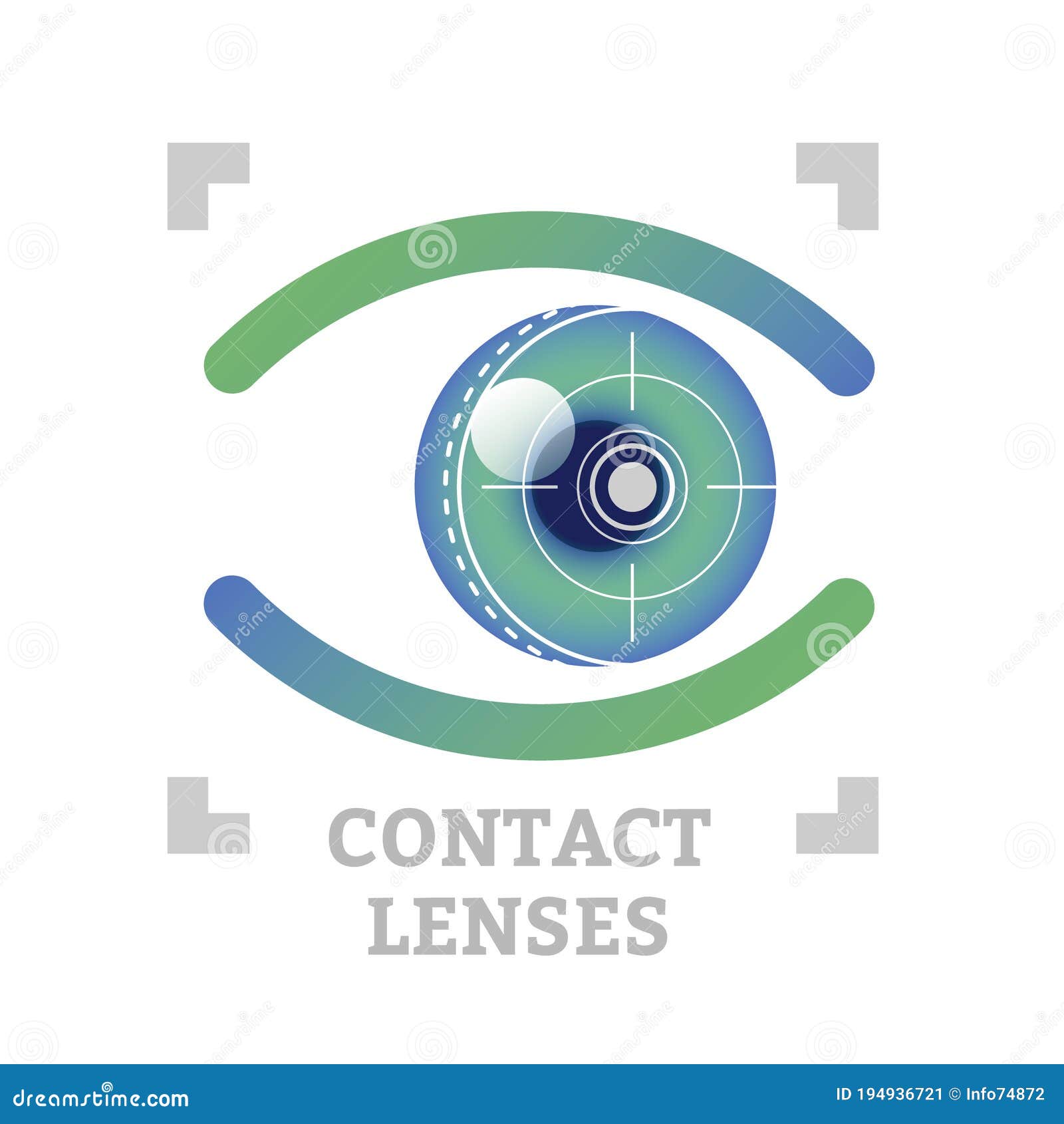Eye Icon with Contact Lens - Vector Illustration. Stock Vector ...