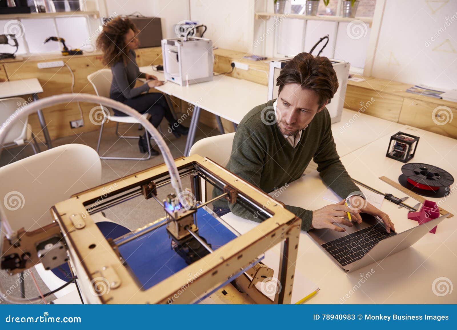 Drucker Designer-Printing Design Usings 3D Stockbild - Bild von technik ...