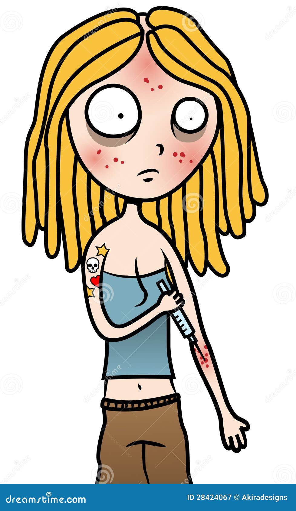 Drug addict girl stock vector. Illustration of background - 28424067