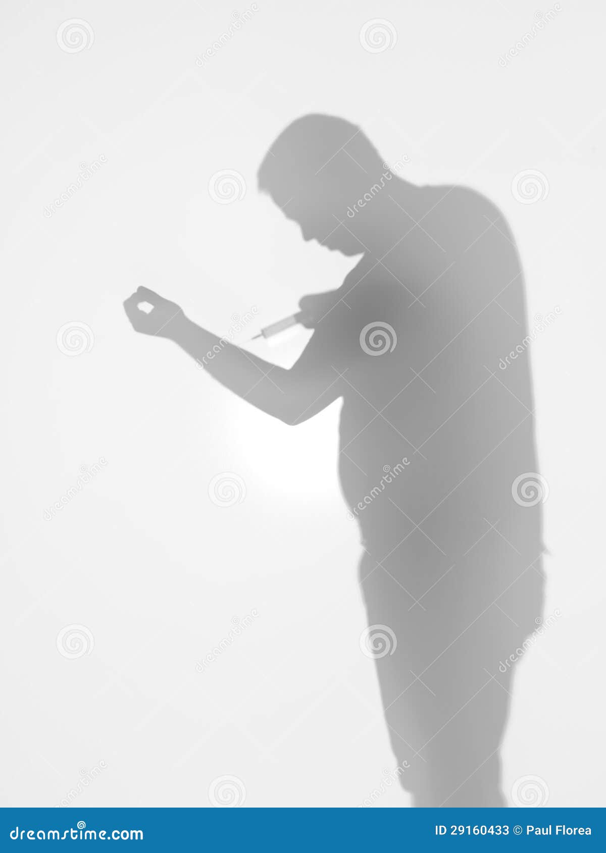 Drug Addict Holding a Syringe, Silhouette Stock Image - Image of abuse ...