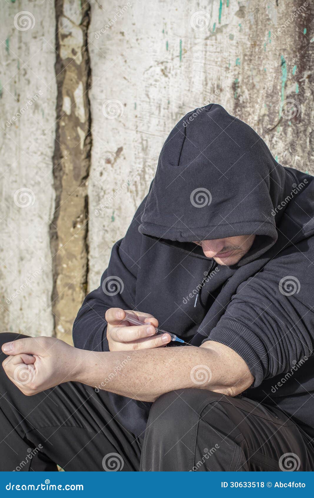 Drug Addict Man with Syringe Stock Photo - Image of abuse, injection ...