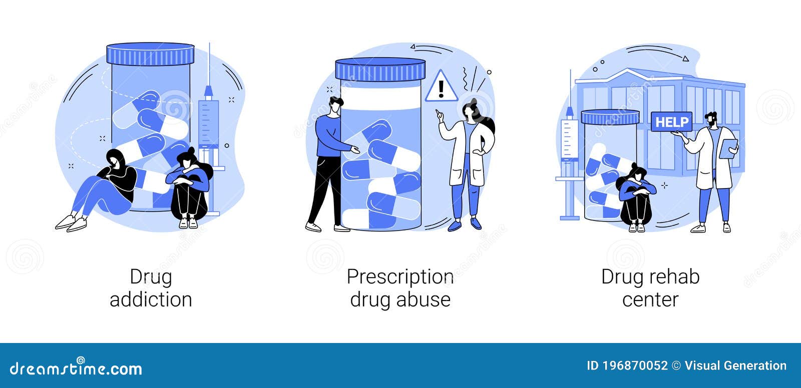 Drug Addiction Abstract Concept Vector Illustrations Stock Vector