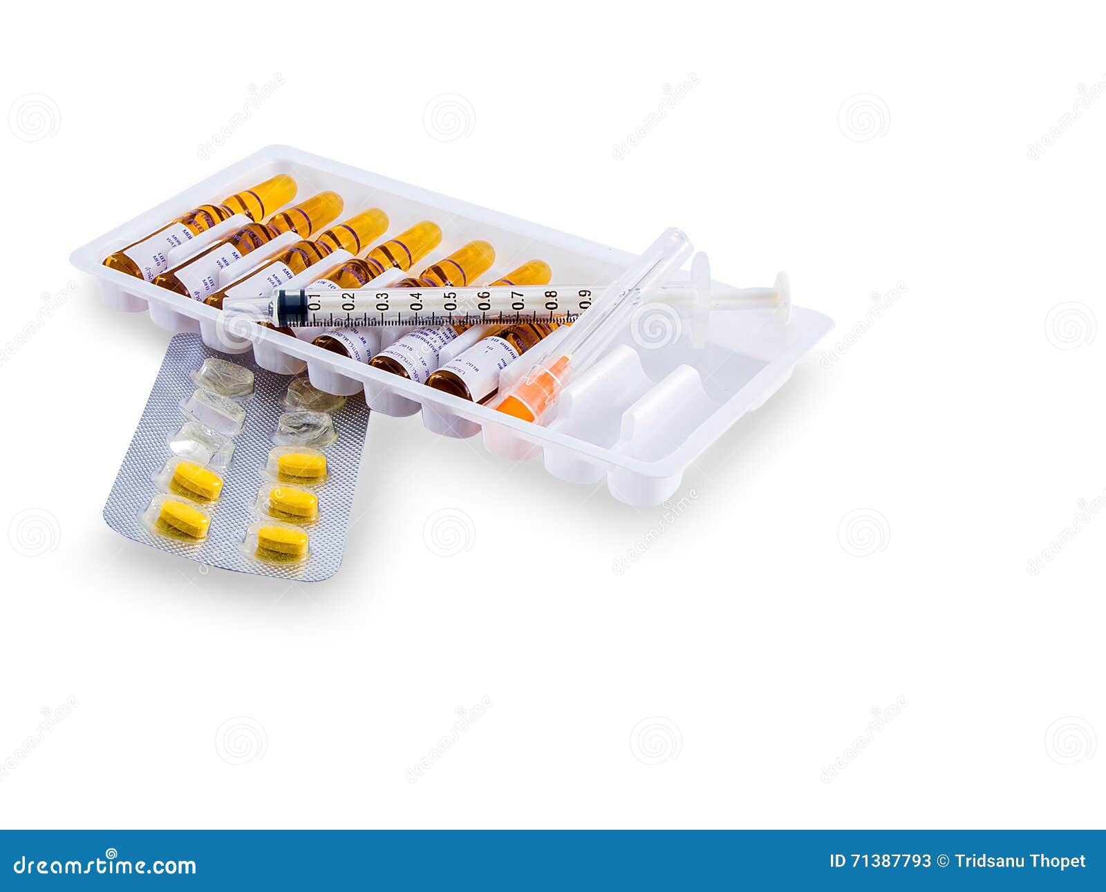 Drug Amp Injection and Pill Stock Image - Image of needle, background ...