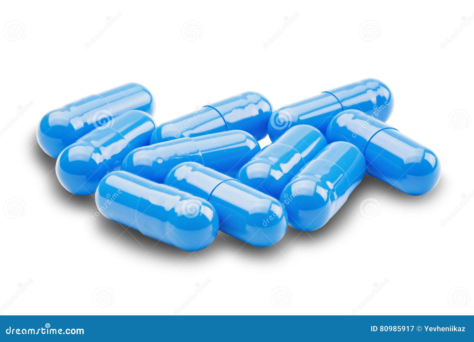 Drug Blue Pills on a Isolated White Background Stock Image - Image of ...