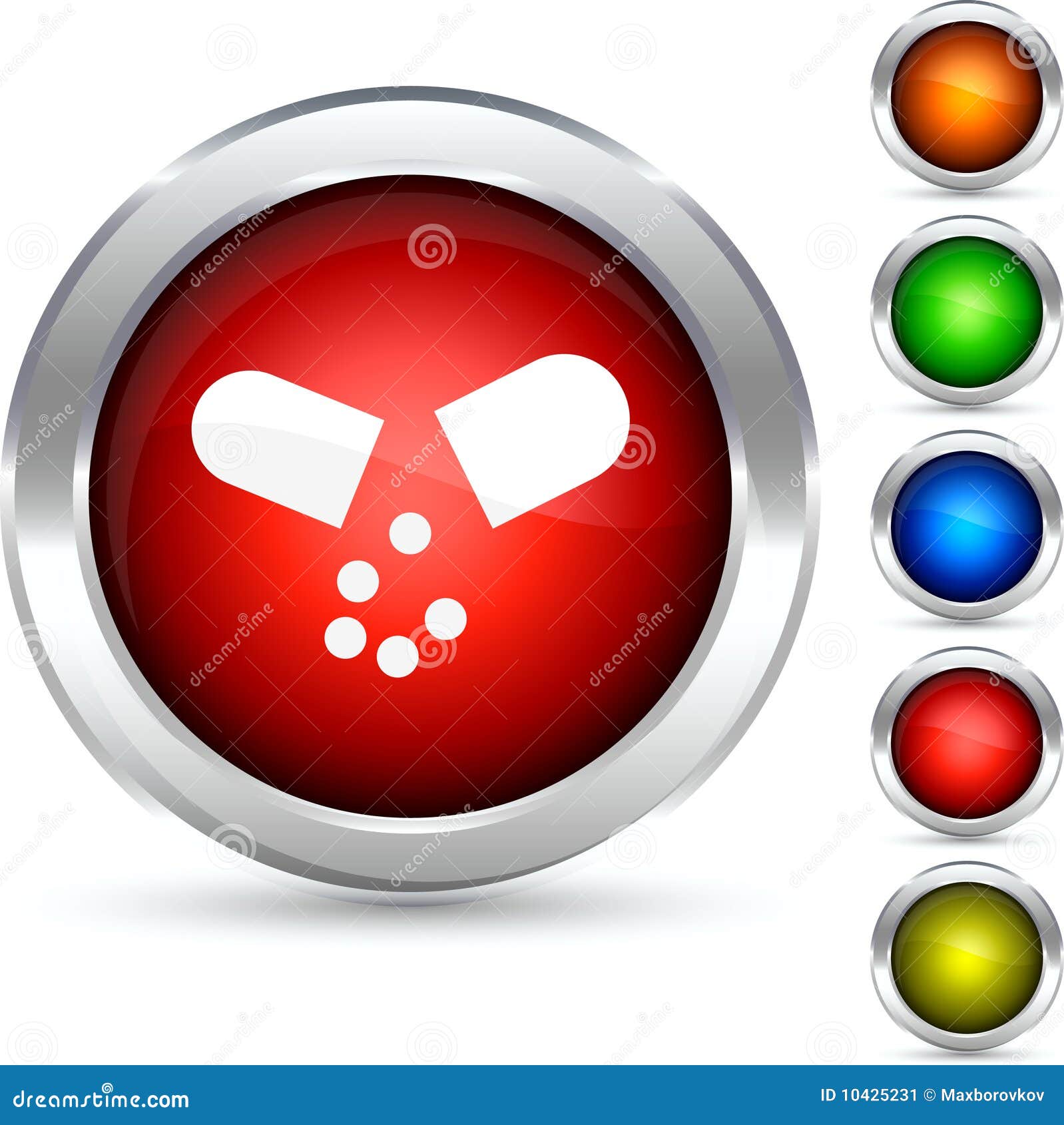 Drug button. stock vector. Illustration of metallic, light - 10425231