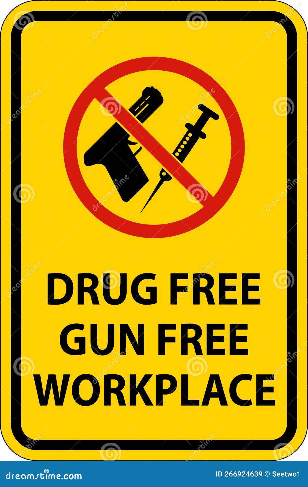 Drug Free Workplace Sign Drug Free, Gun Free Workplace Stock Vector ...