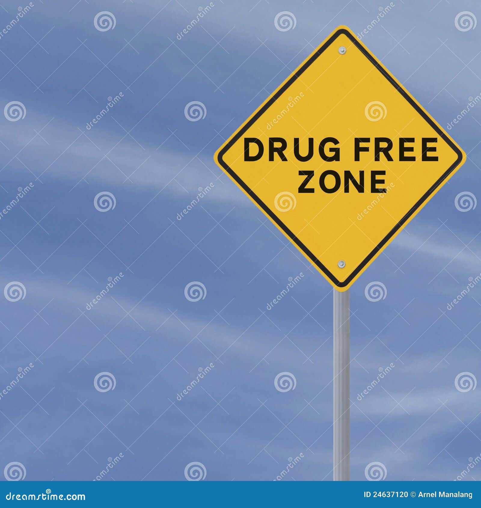 Drug Free Zone stock photo. Image of sign, caution, road - 24637120