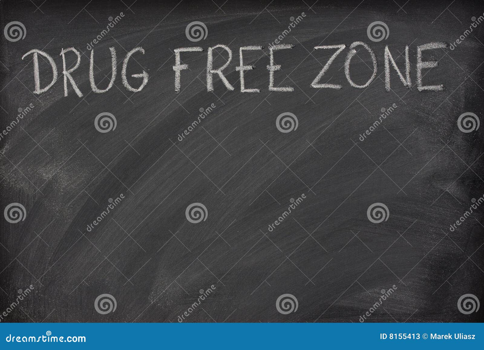 Drug Free Zone Text on a School Blackboard Stock Image - Image of ...