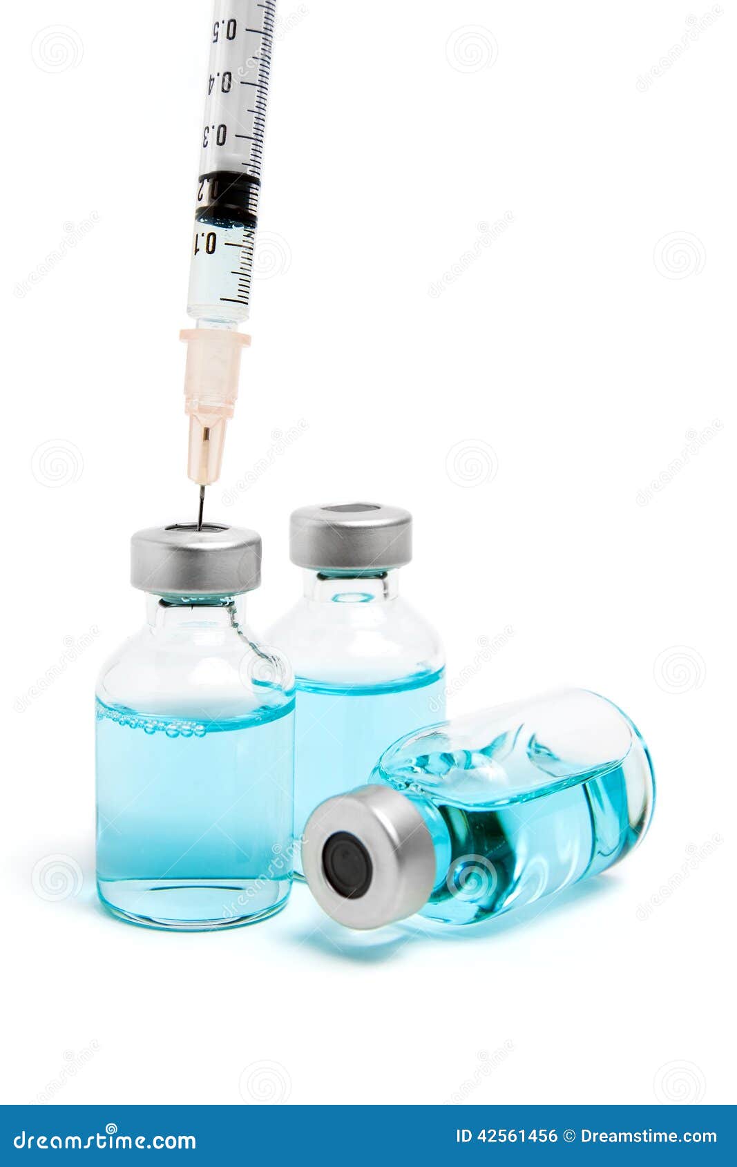 Drug Injection with Hypodermic Syringe on White Stock Photo - Image of ...