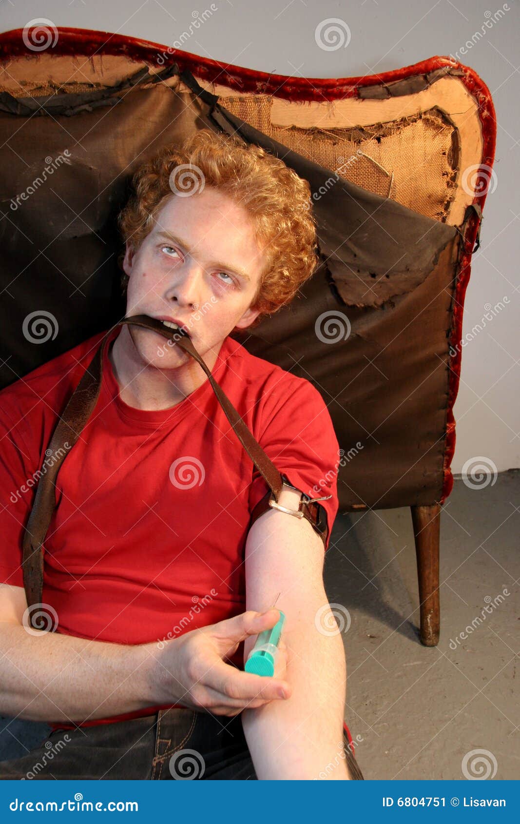Drug junkie having a flush stock image. Image of addiction - 6804751