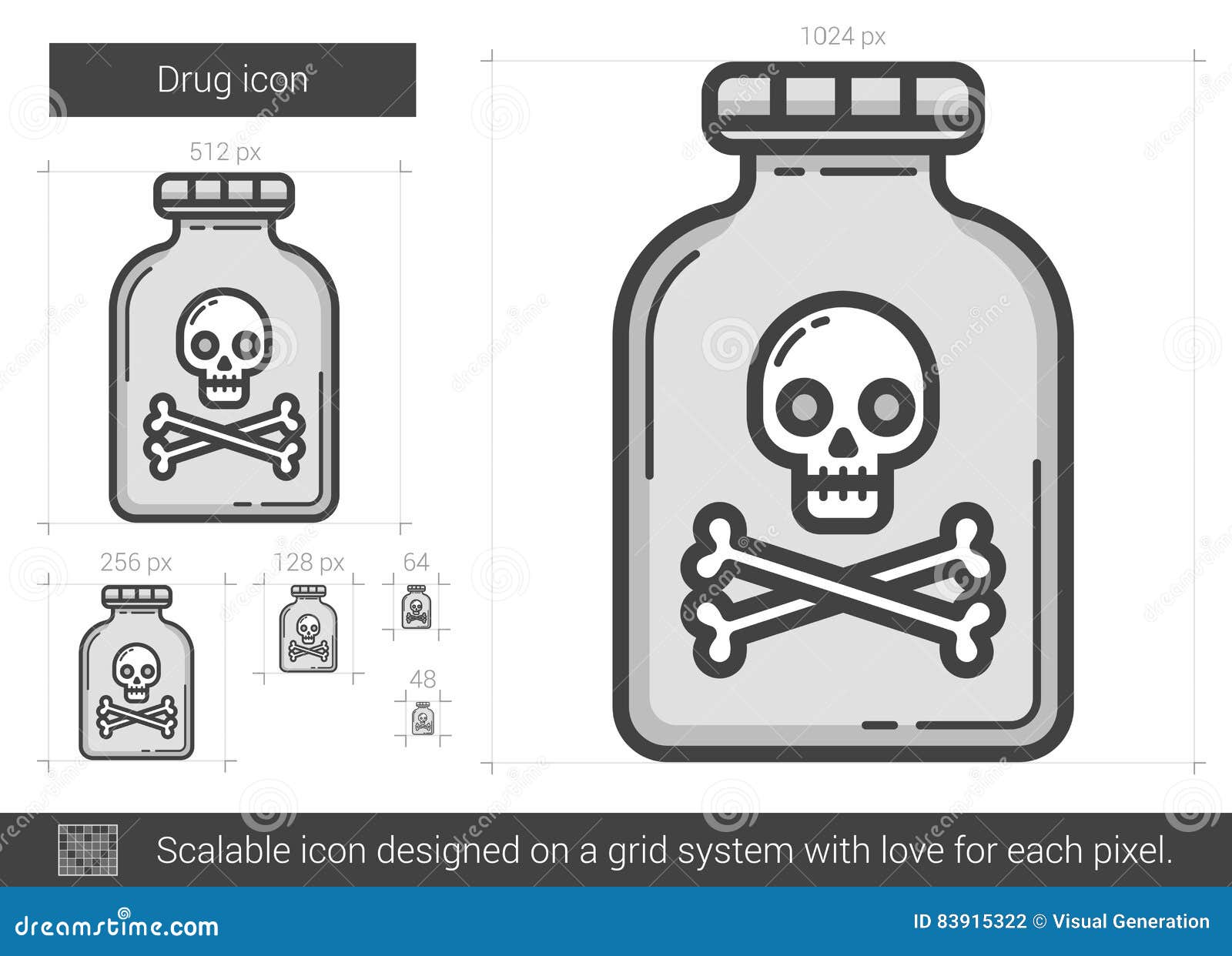 Drug line icon. stock vector. Illustration of isolated - 83915322