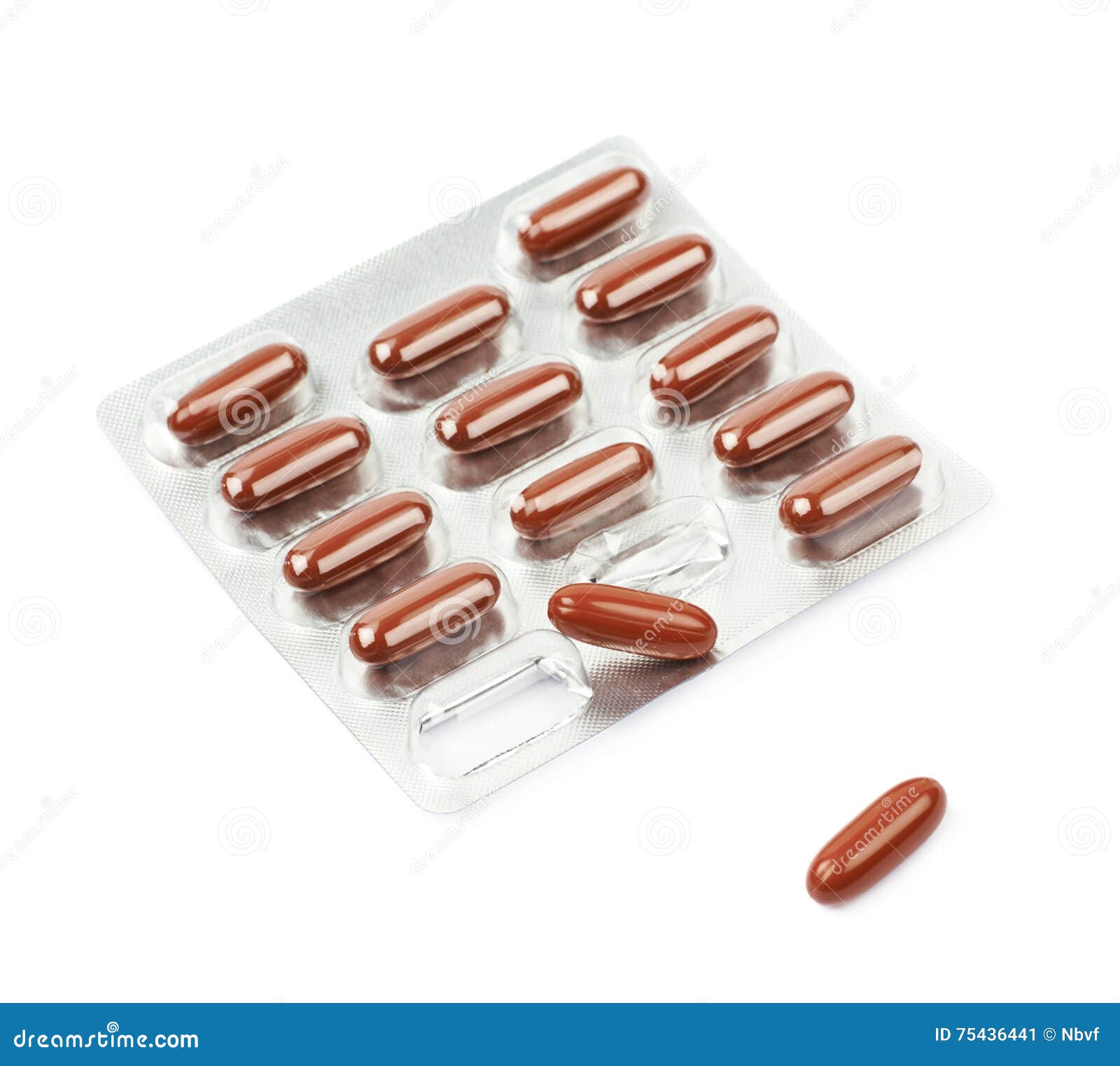 Drug Pill Blister Pack Isolated Stock Image - Image of dose, illness ...