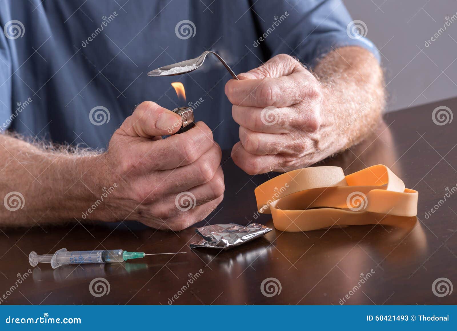 Drug preparation stock image. Image of junkie, hand, needle - 60421493