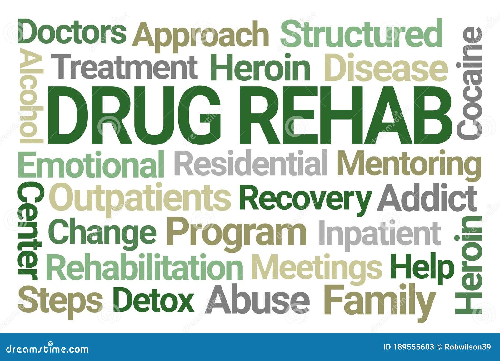 Drug Rehab Word Cloud stock illustration. Illustration of help - 189555603