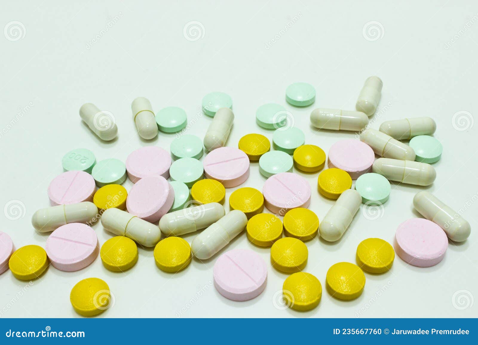 Drug Tablets and Capsules Isolated on the White Background Stock Photo ...
