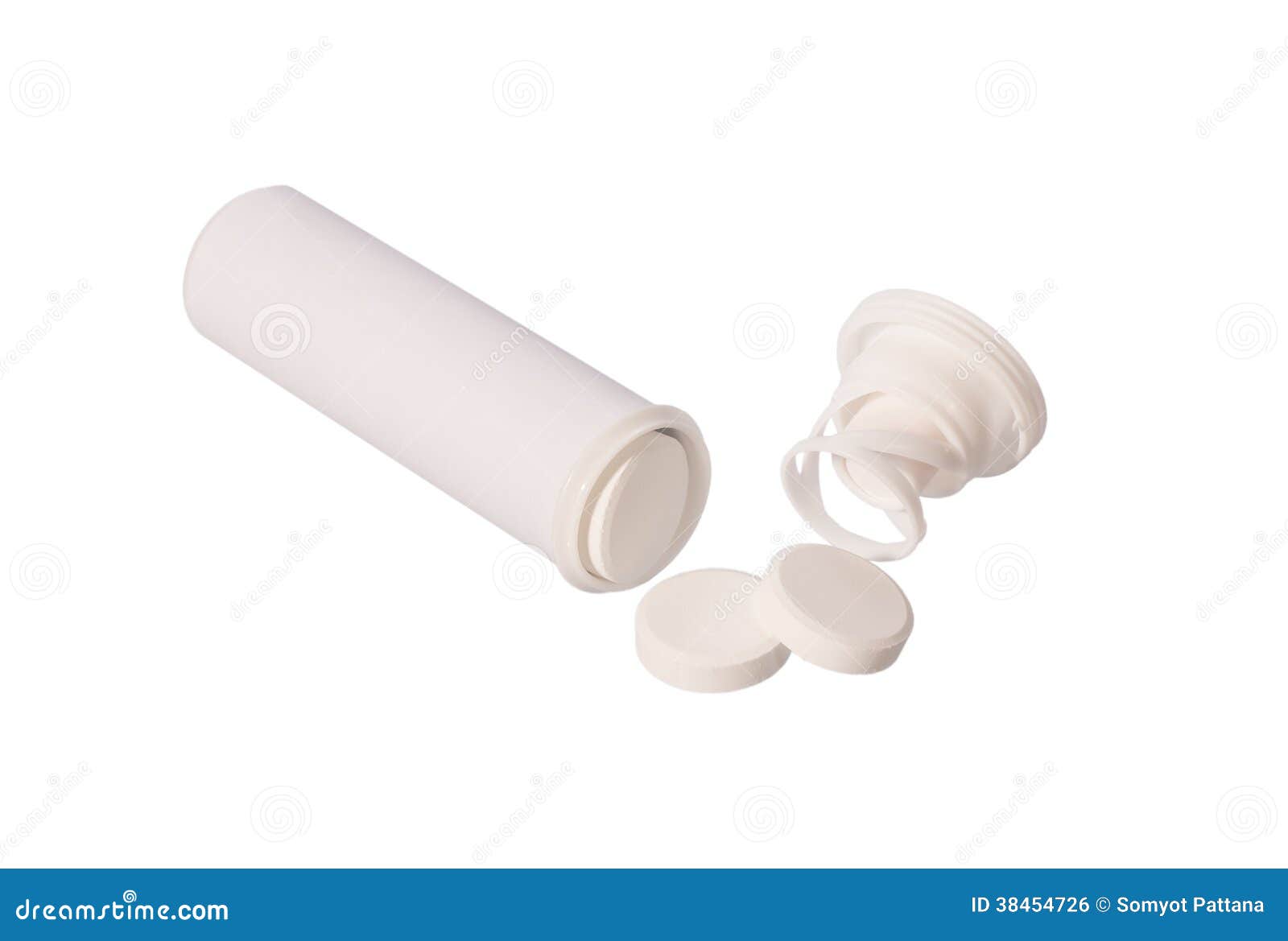 Drug Tablets and Cylindrical Package Stock Photo - Image of isolated ...