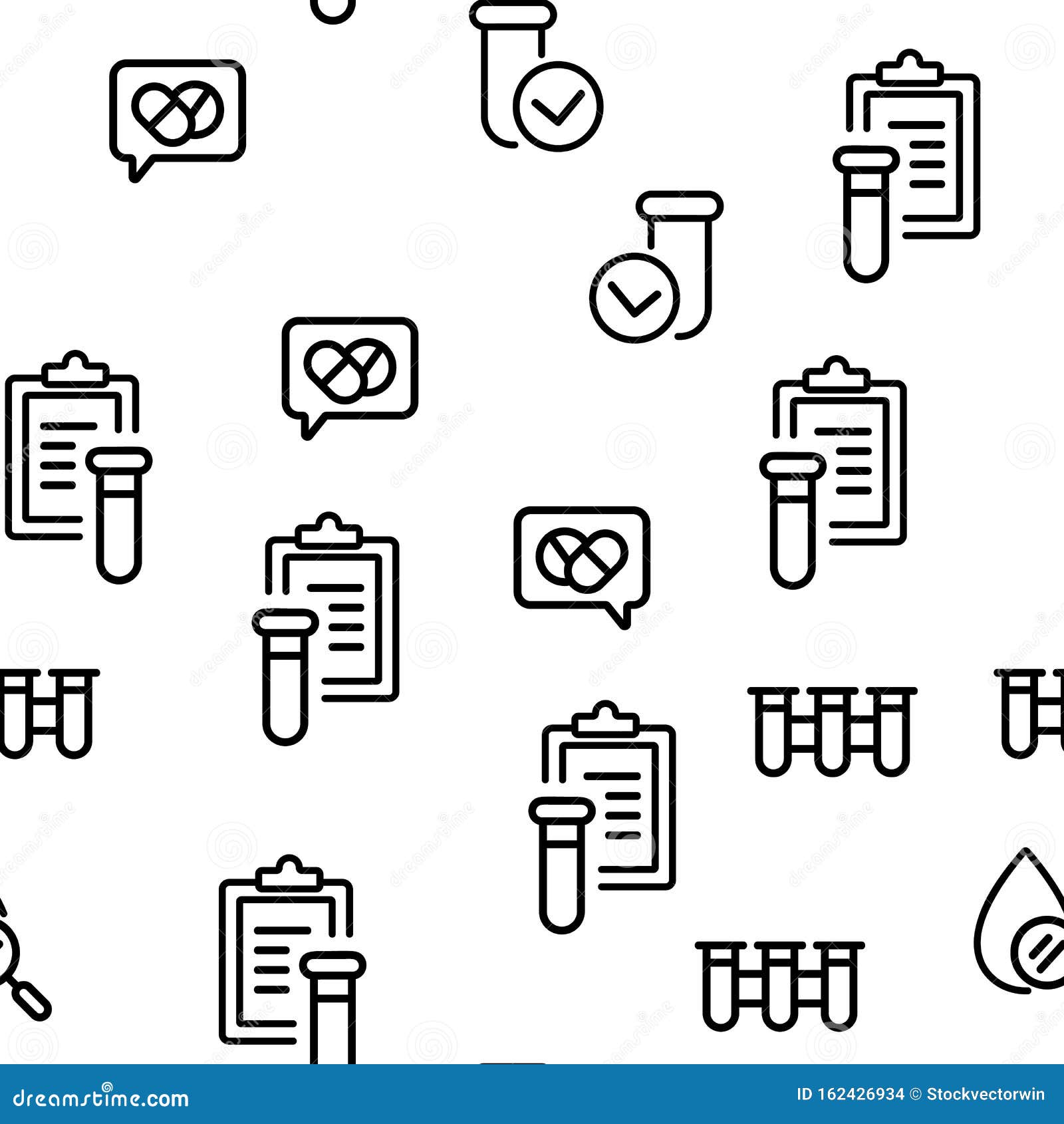 Drug Test Vector Seamless Pattern Stock Vector - Illustration of line ...