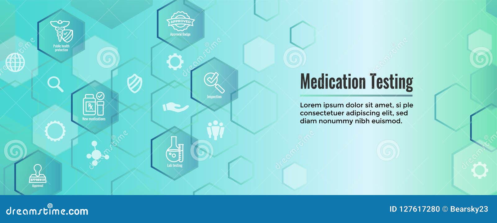 Drug Testing and Process Web Header Banner W Icon Set Stock Vector ...