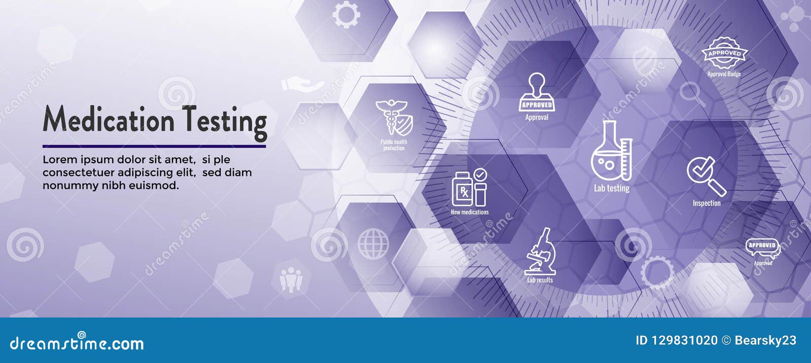 Drug Testing and Process Web Header Banner W Icon Set Stock Vector ...