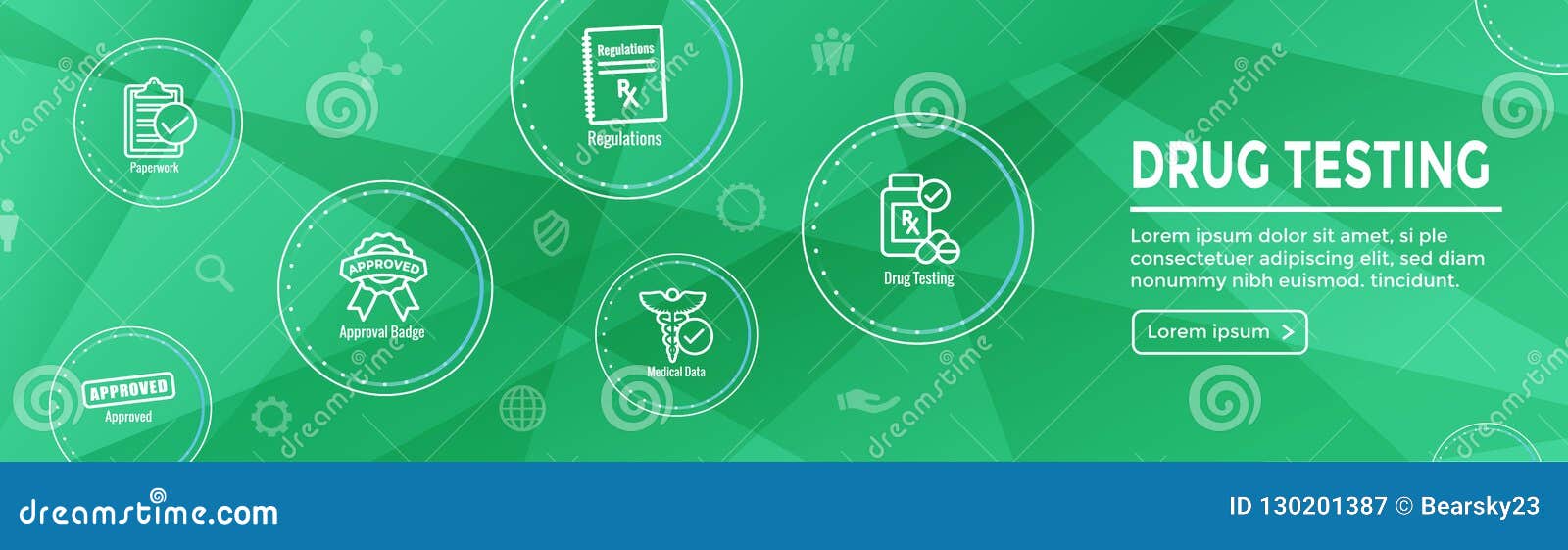 Drug Testing and Process Web Header Banner W Icon Set Stock Vector ...