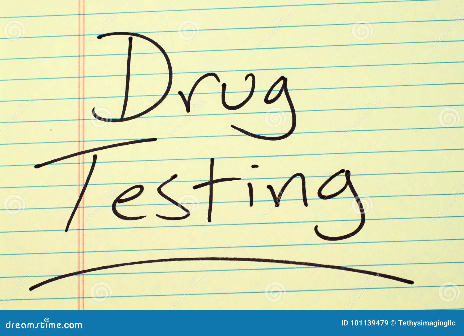 Drug Testing on a Yellow Legal Pad Stock Image - Image of feeling ...