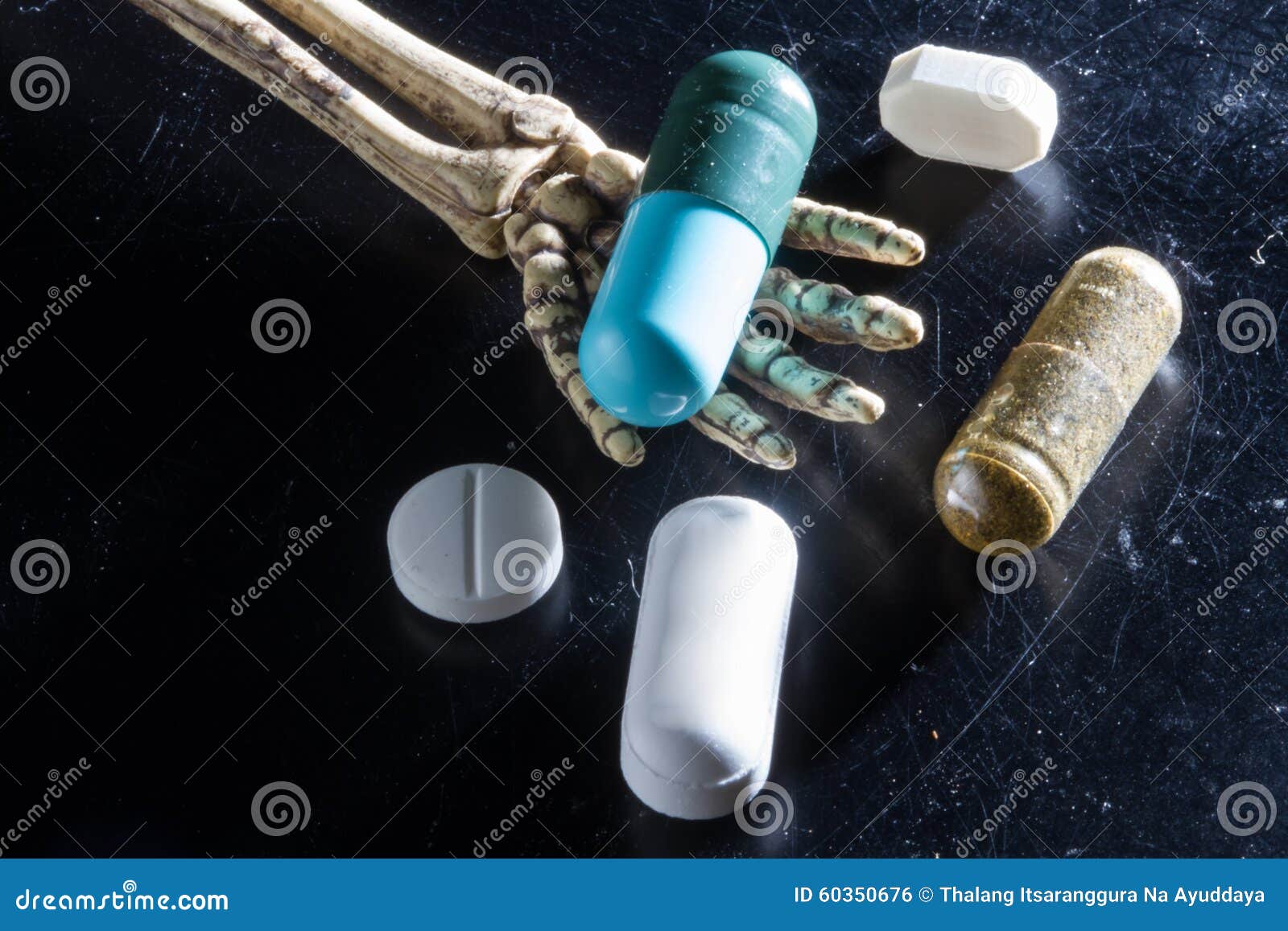 Drugs on hand bones stock photo. Image of concept, substance - 60350676