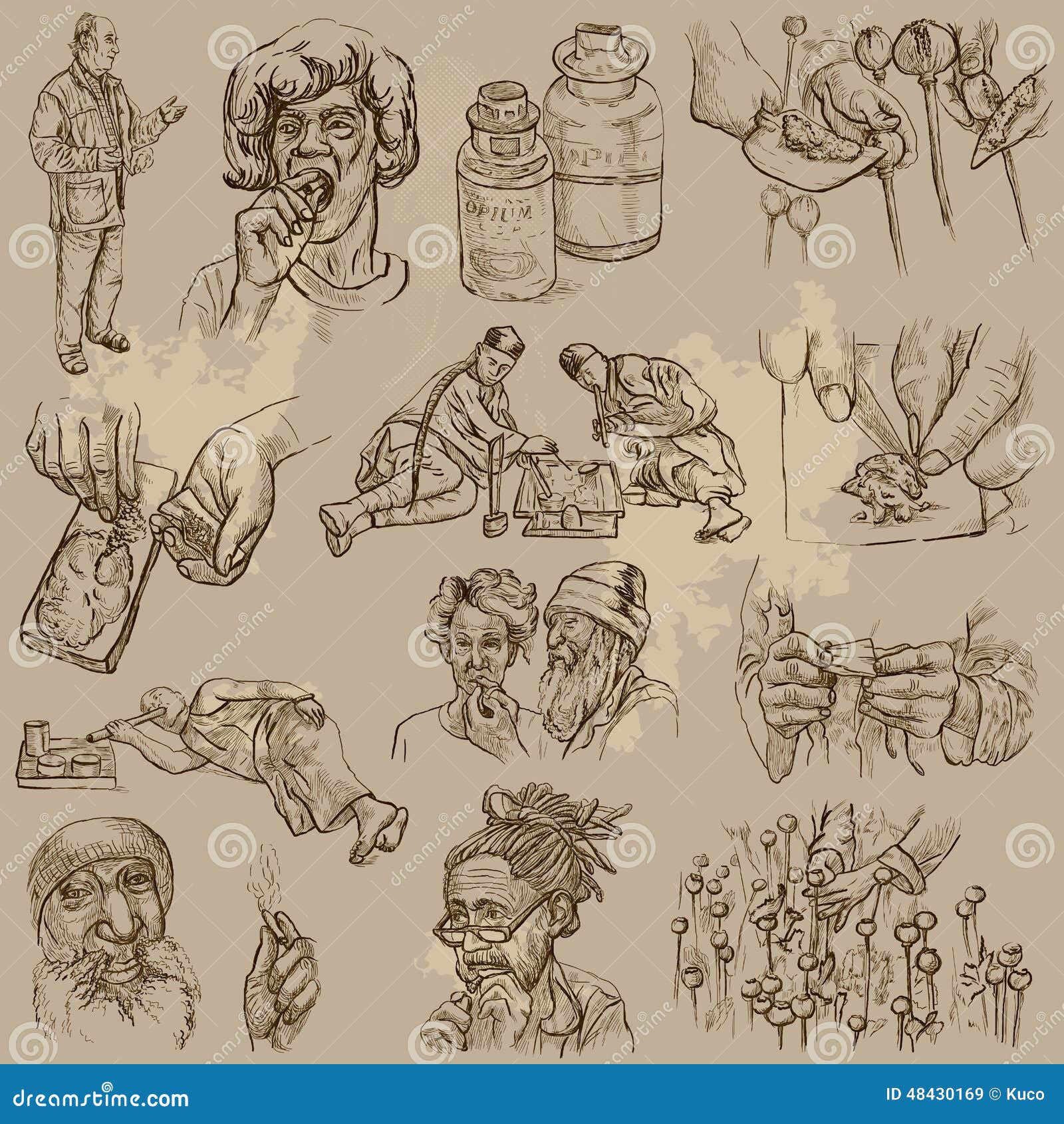 Drugs - hand drawn vector stock vector. Illustration of design - 48430169