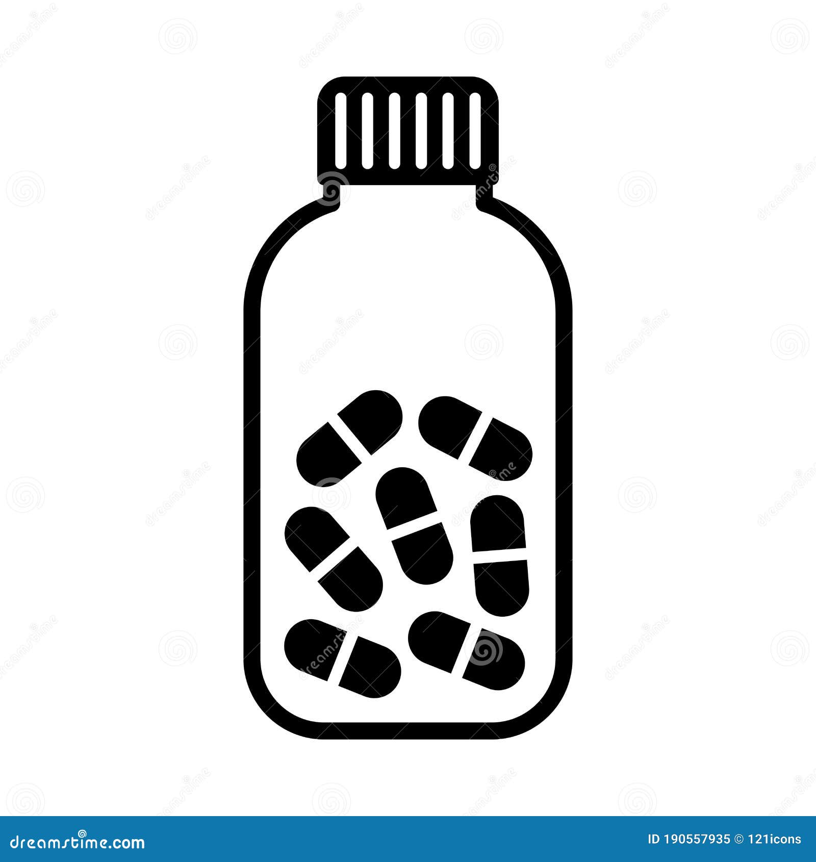 Drugs, Medicine, Black Vial Icon Stock Vector - Illustration of dose ...