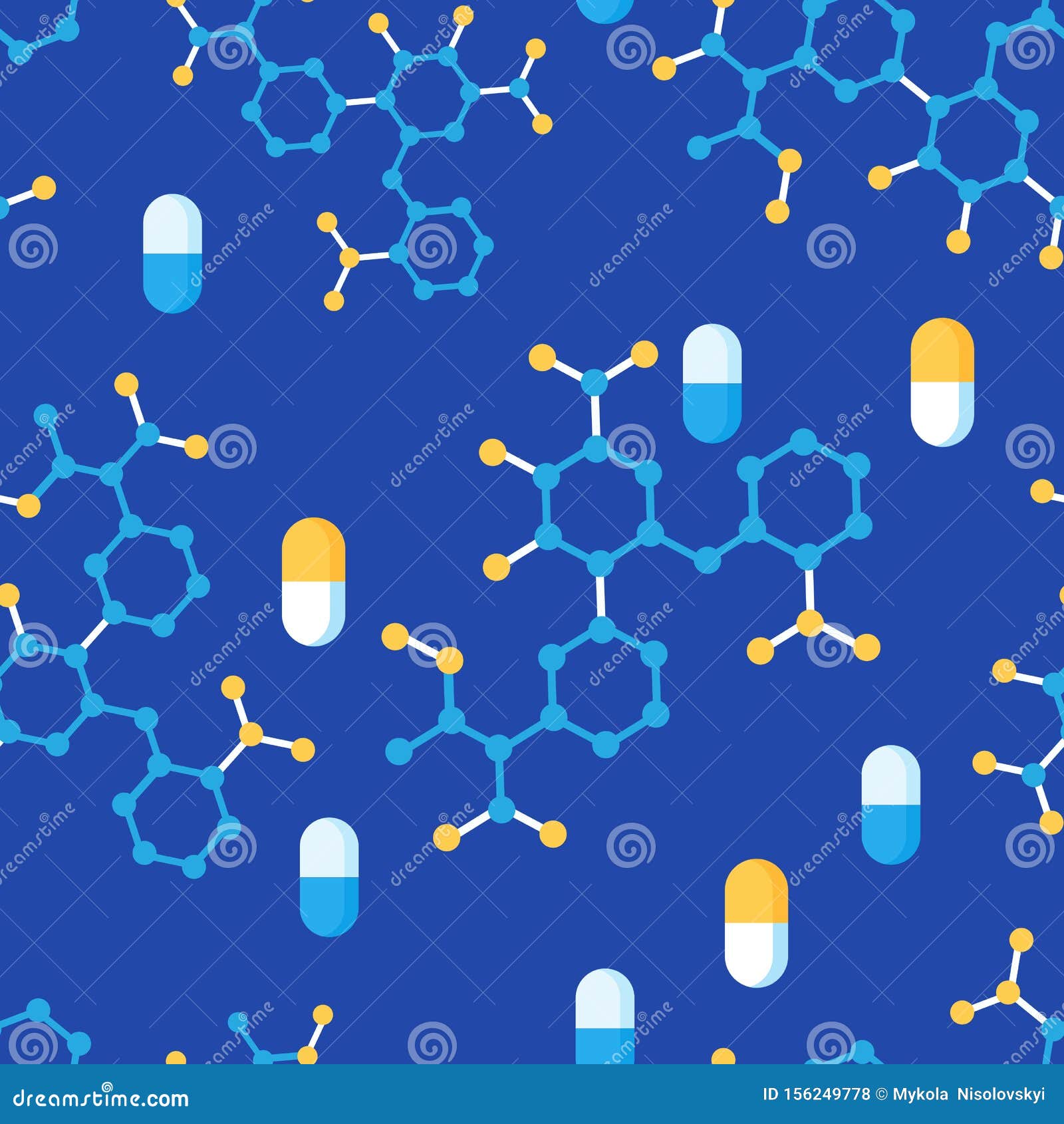 Drugs and Molecular Structure Seamless Pattern Stock Vector ...