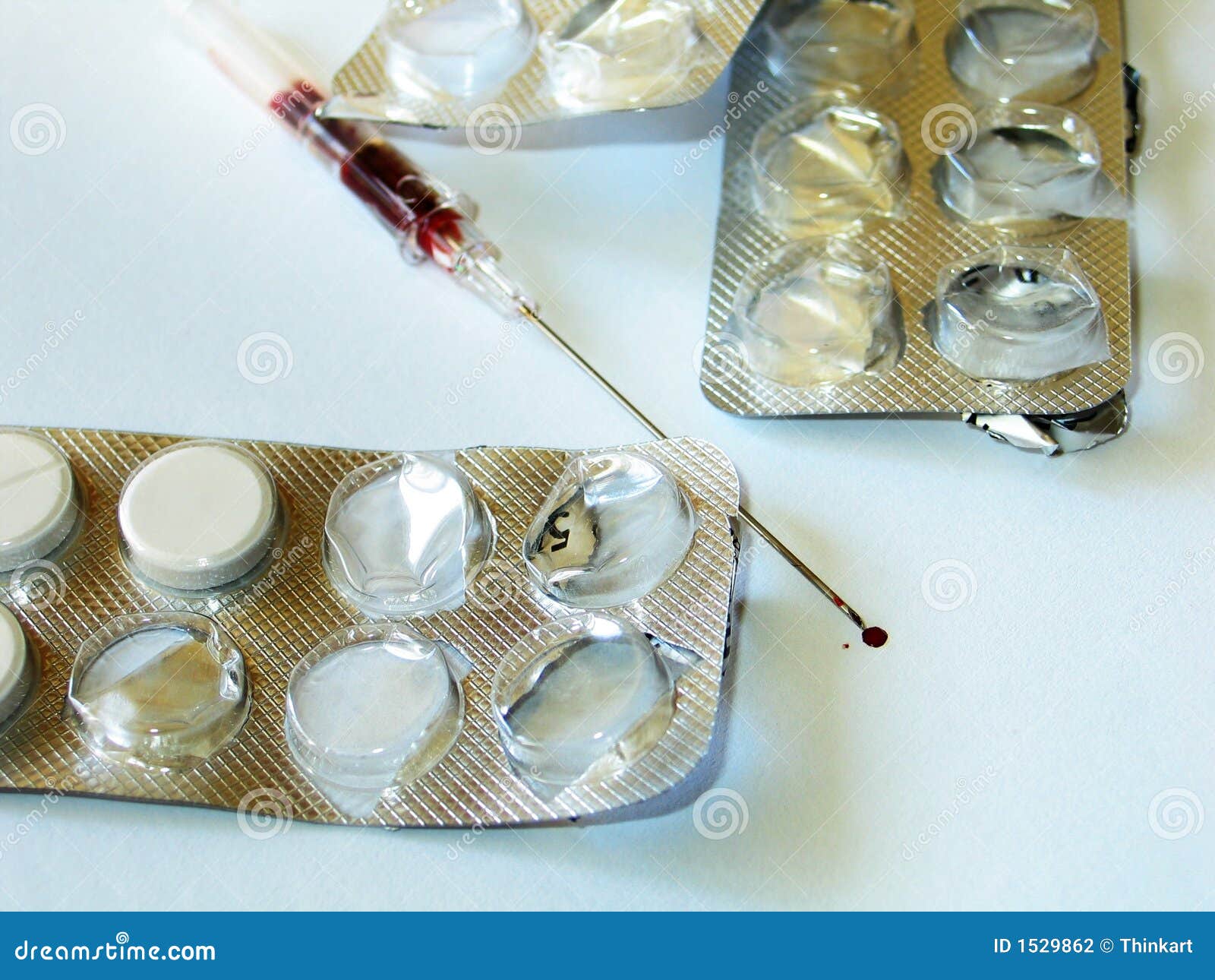 Drugs and needle stock photo. Image of addiction, bleed - 1529862
