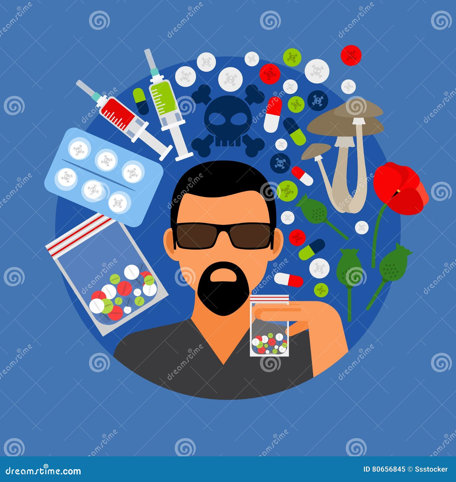 Drugs poster illustration stock vector. Illustration of background ...