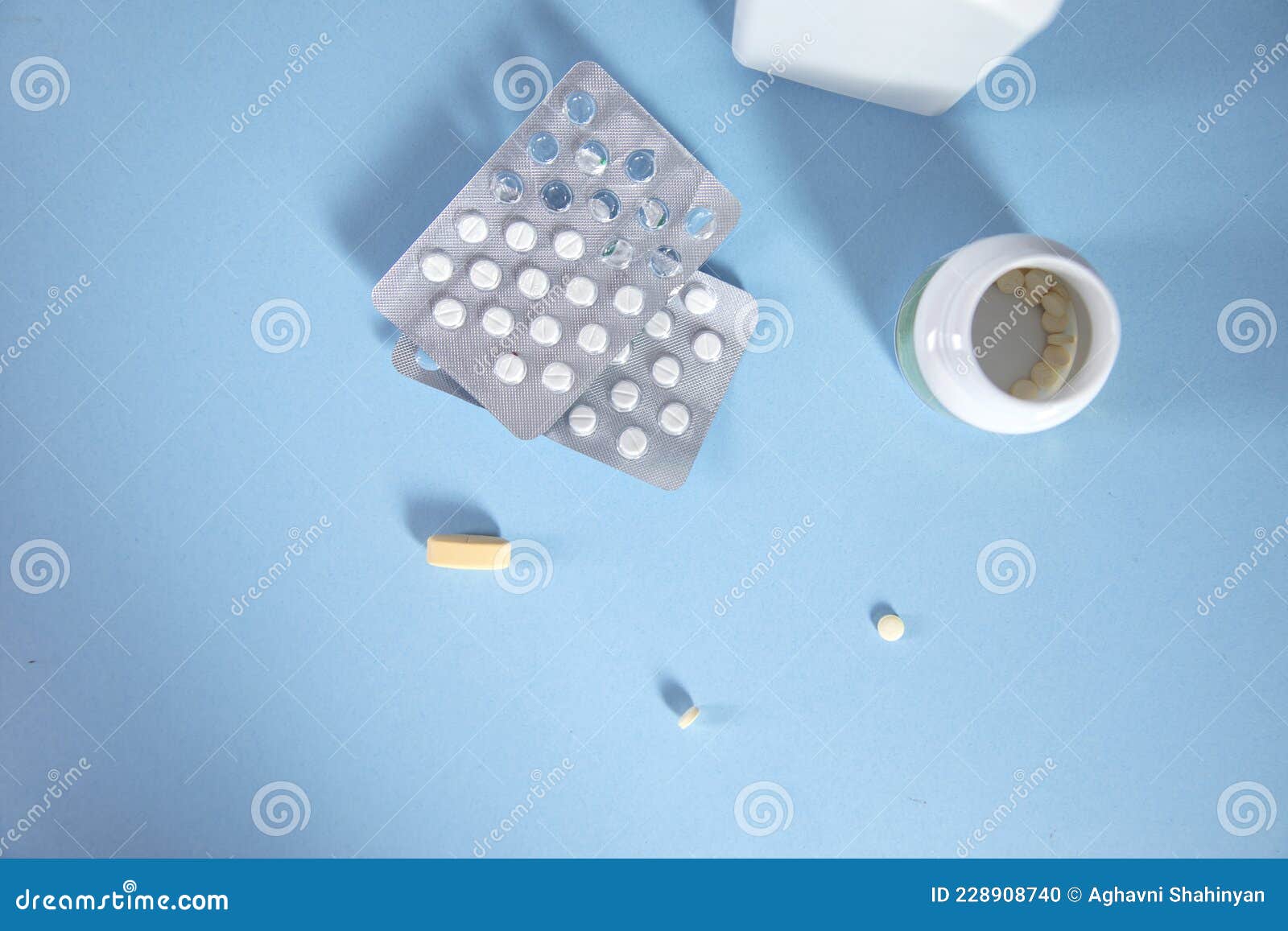 Drugs on table stock photo. Image of supplement, drugs - 228908740