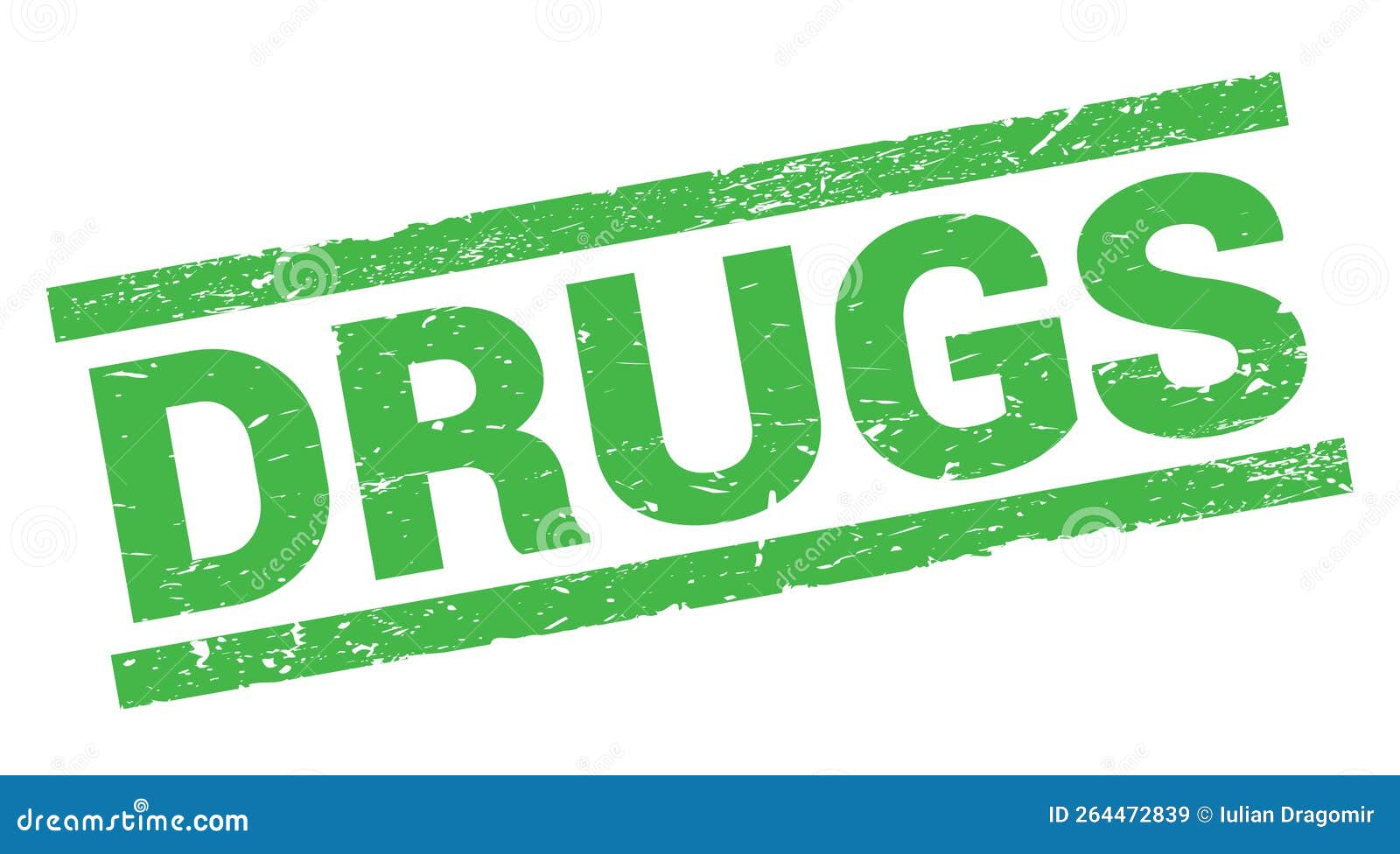 DRUGS Text on Green Rectangle Stamp Sign Stock Illustration ...