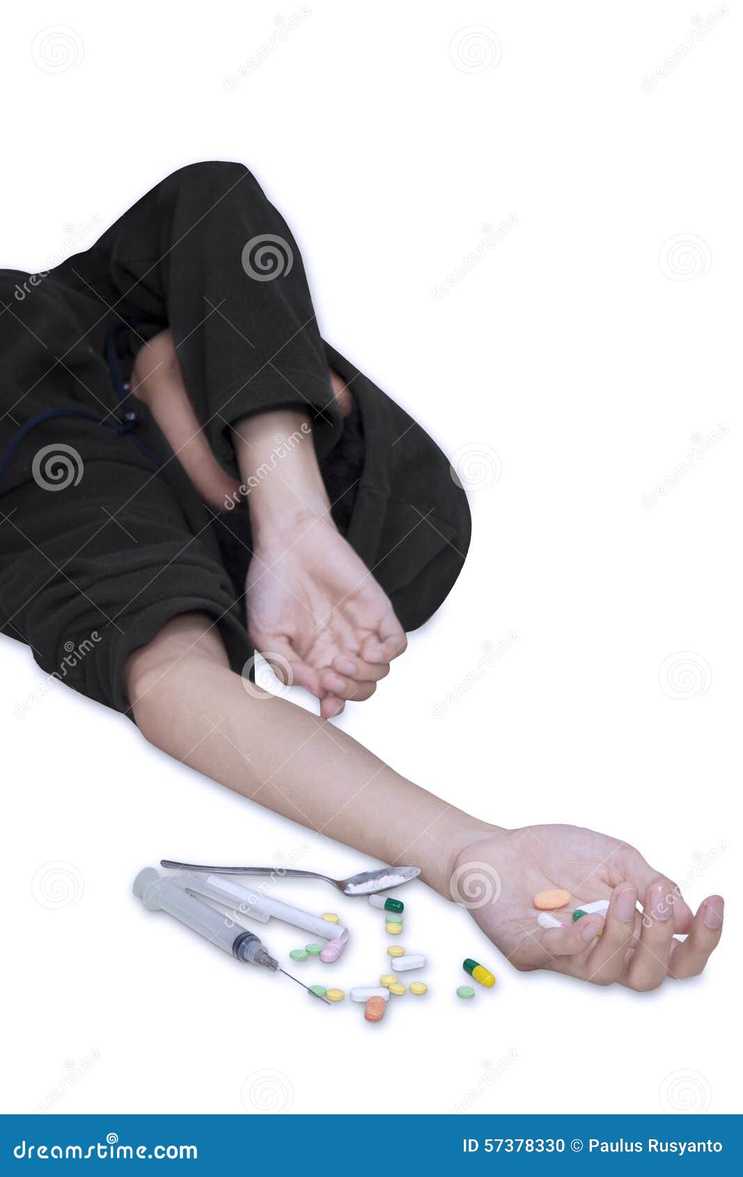 Drugs user passed out stock photo. Image of injection - 57378330