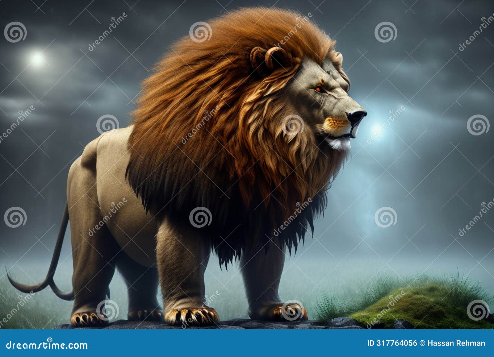 Antropomorphic Lion In Suit On Dark Background, Blending Animal ...