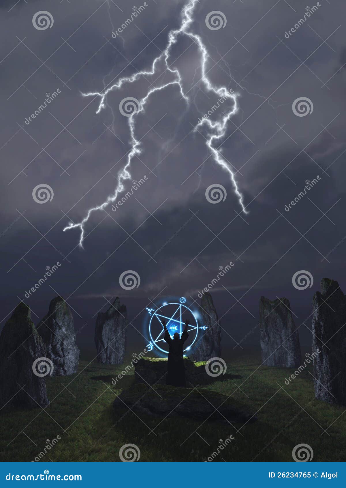 The Druid Summoning stock illustration. Illustration of glowing - 26234765