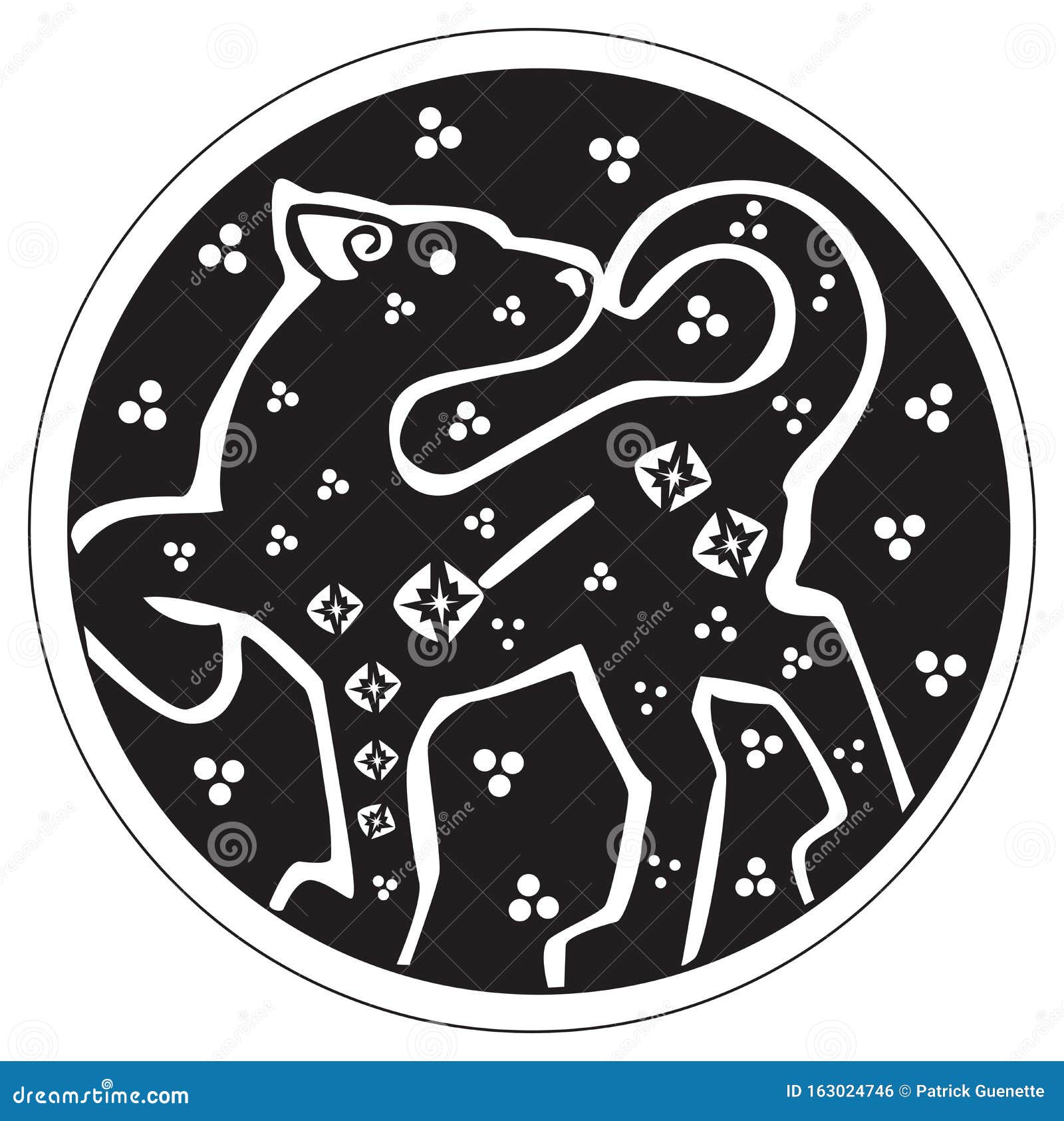 A Druidic Astronomical Symbol of a Panther Stock Vector - Illustration ...