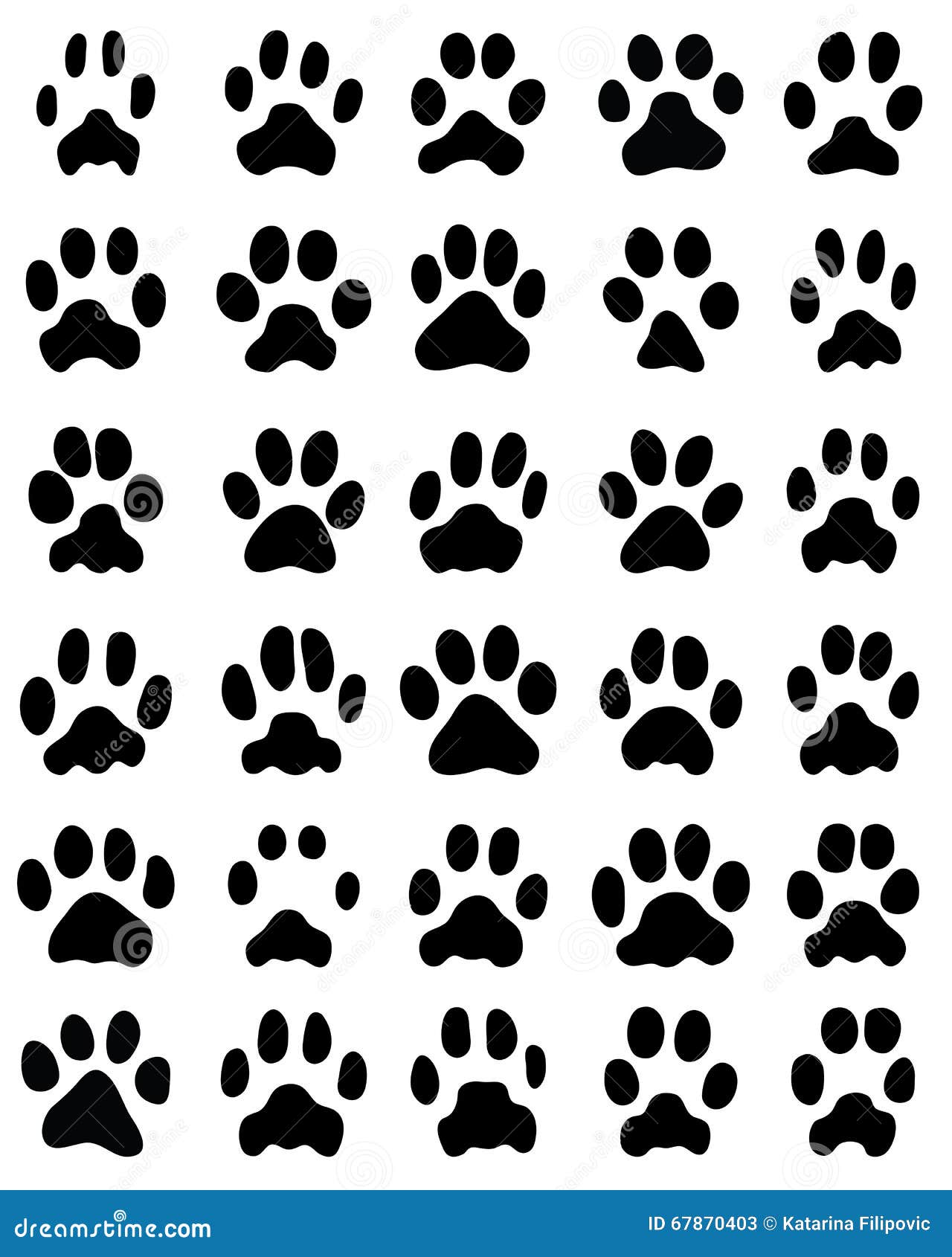 Druk van kattenpoten stock illustratie. Illustration of klauwen - 67870403