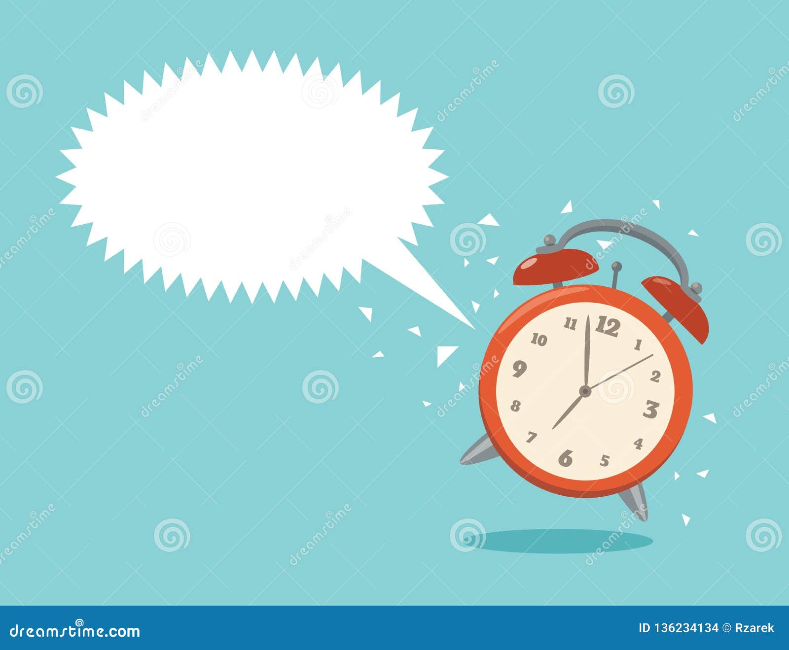 Vector Alarm Clock with Geometric Bubble Speech. - Illustration Stock ...
