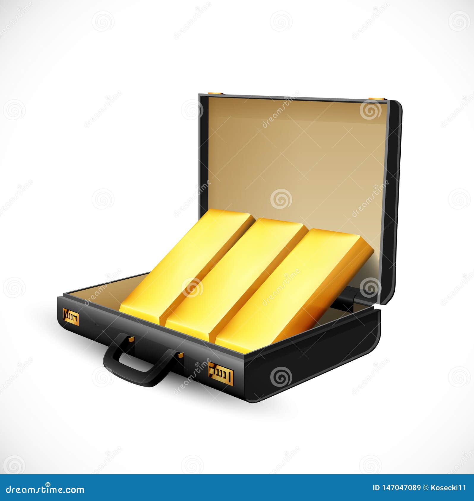 Business Suitcase Full of Gold - Briefcase Concept Stock Vector ...