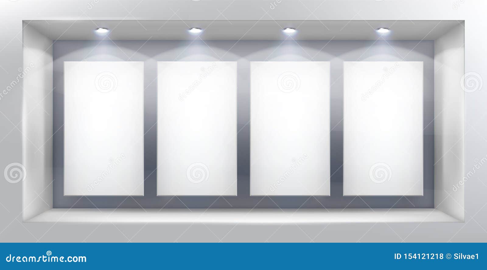 Empty Display Window. Vector Illustration. Stock Vector - Illustration ...