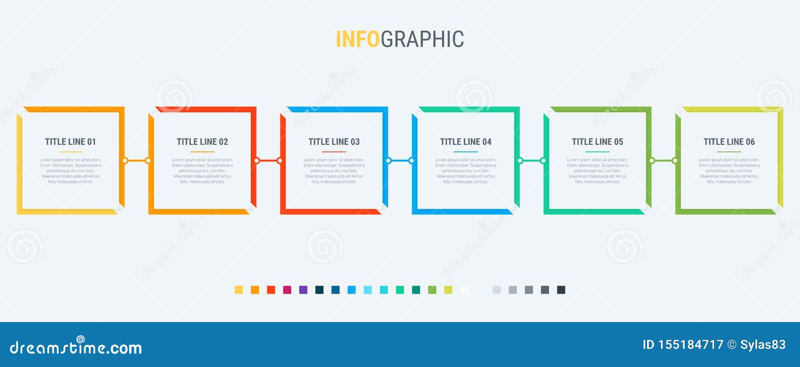 Colorful Diagram, Infographic Template. Timeline with 6 Steps ...