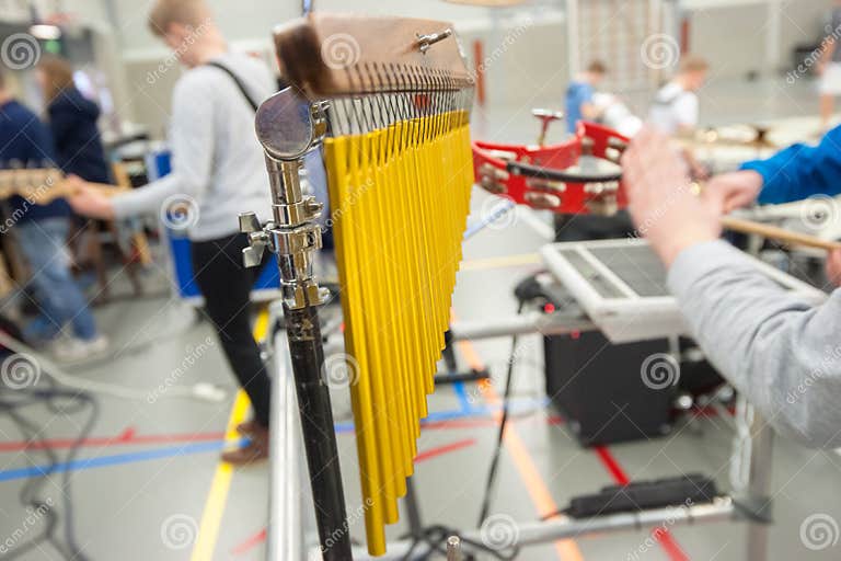 Setup with Different Rhythm Percussion Instruments on a Stand Stock ...