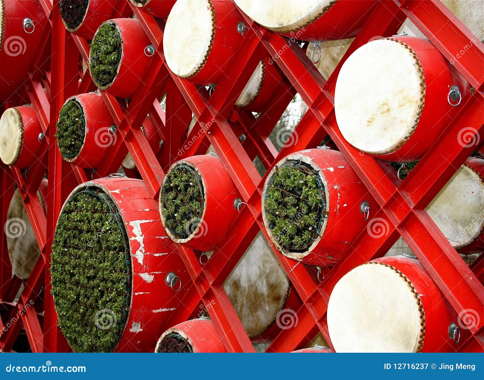 Drum for Chinese new year stock image. Image of leather - 12716237