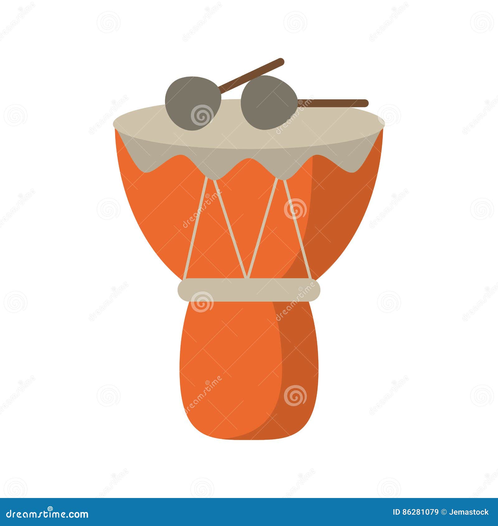 Drum Djembe Percussion African Pictogram Cartoon Vector | CartoonDealer ...