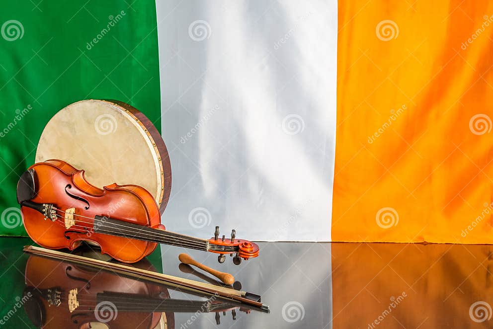 Drum fiddle and flag stock image. Image of framedrum - 38174741