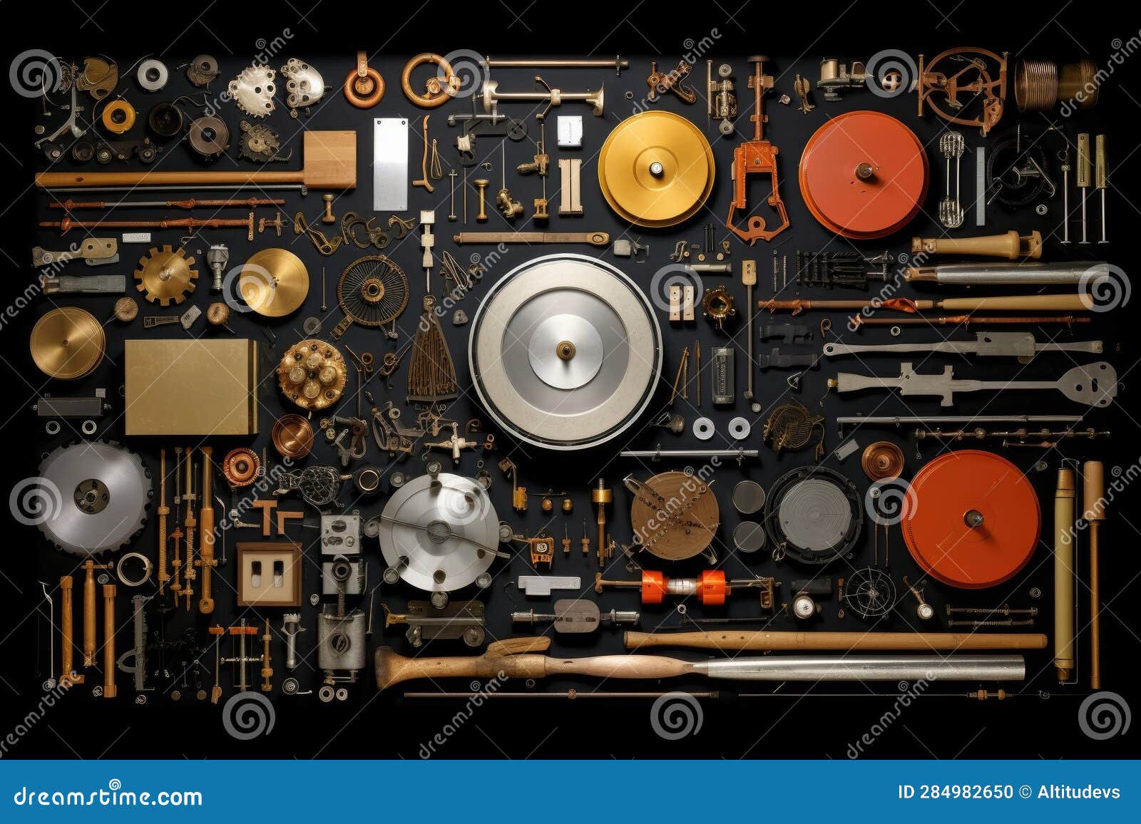 Drum Hardware and Components Spread Out Stock Illustration ...
