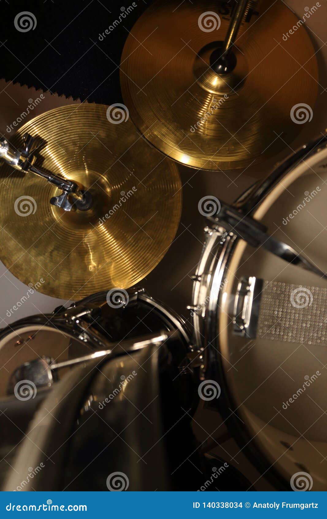 Drum kit close up stock photo. Image of drummer, close - 140338034